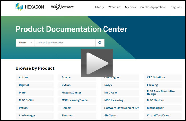 Announcing the MSC Product Documentation Center